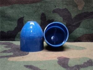 40 mm Hollow blue plastic caps. - CDVS