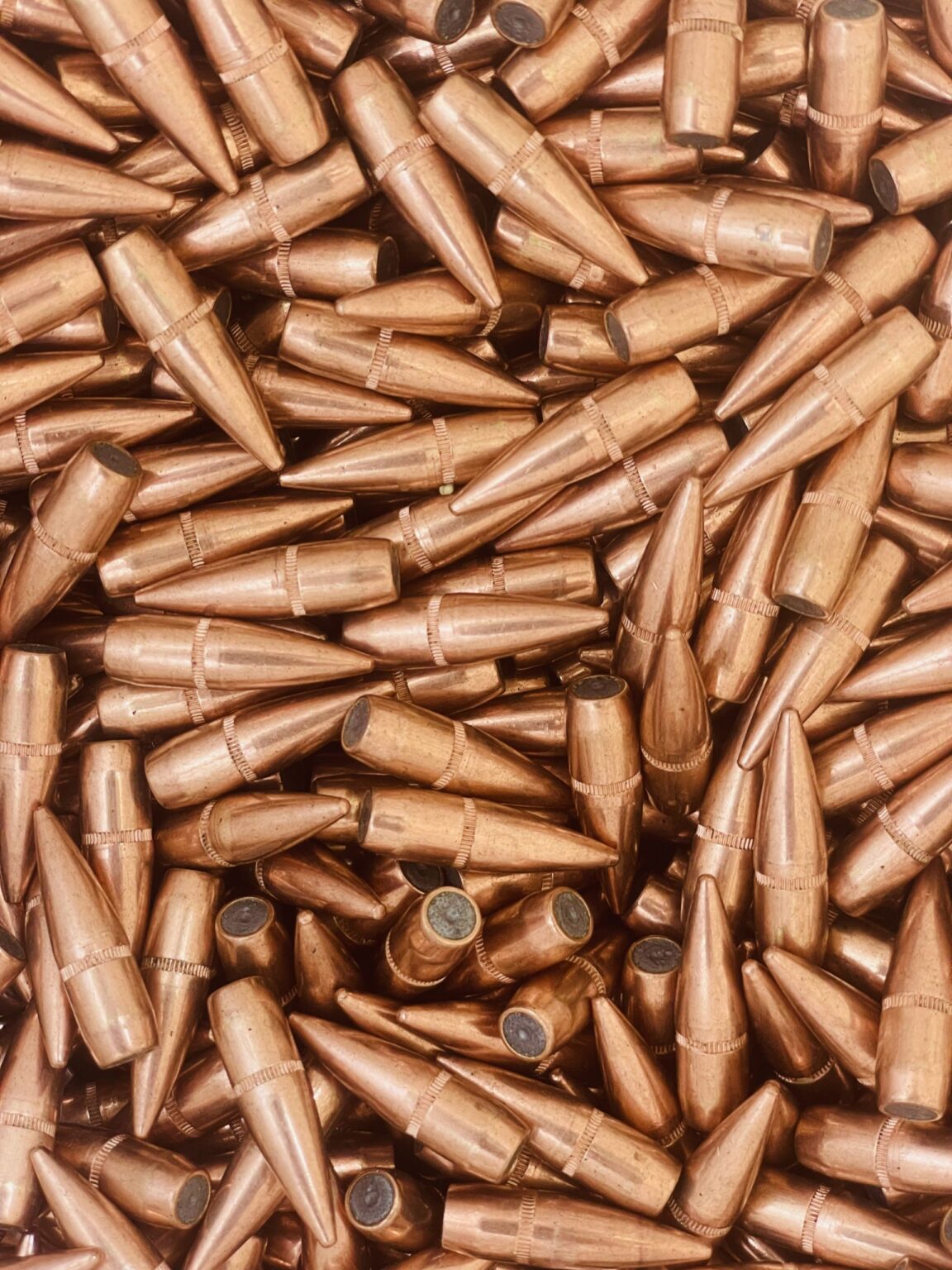.308 Dia. 147-150 Grain mixed Boat Tail ball bullets. Lead base 500 ...