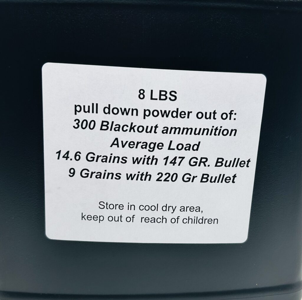 300 ACC Blackout (7.62X35) pull down powder. 8 LBS - CDVS