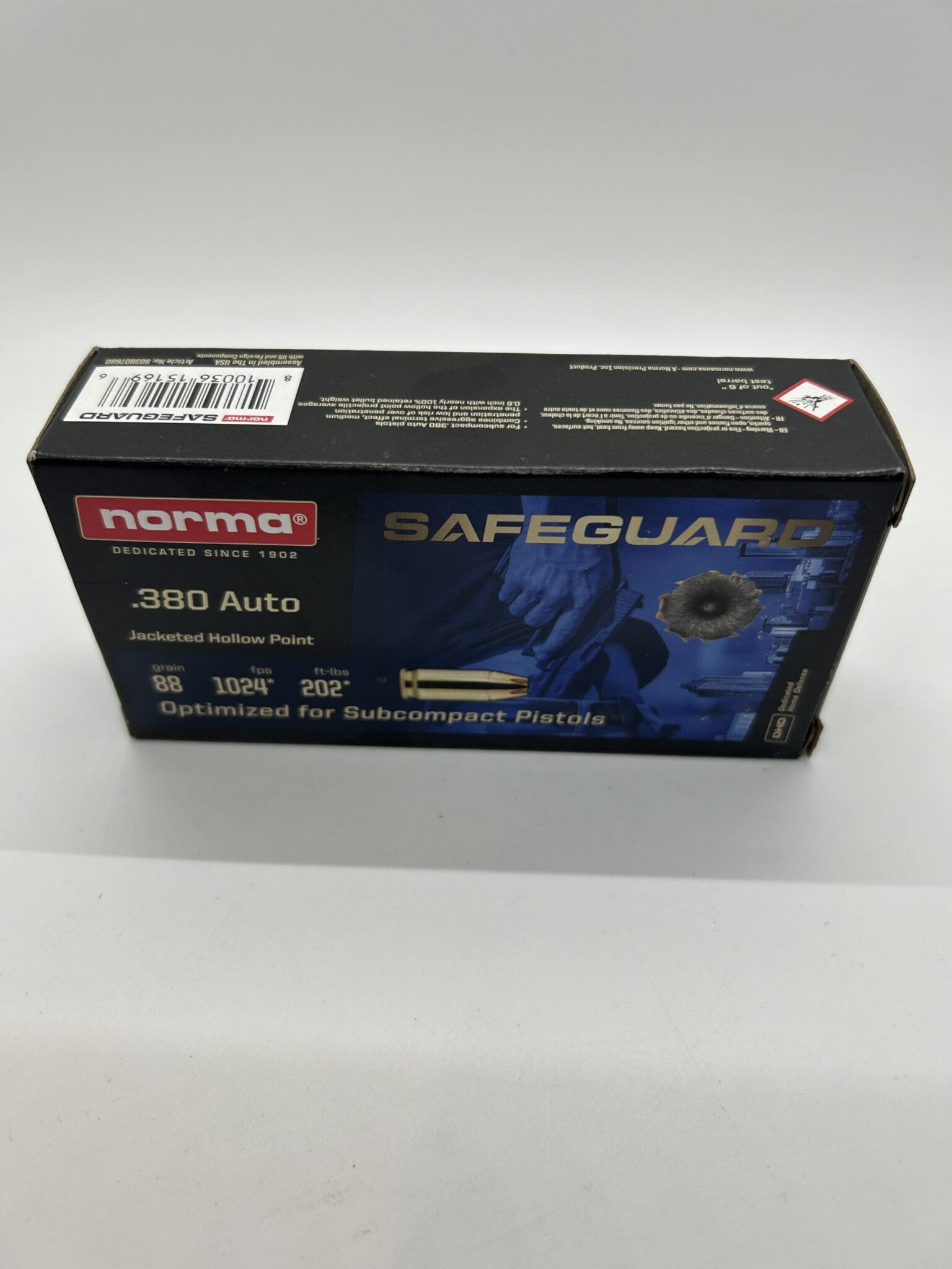 .380 AUTO NORMA SAFEGUARD 88 GR. JHP. - CDVS