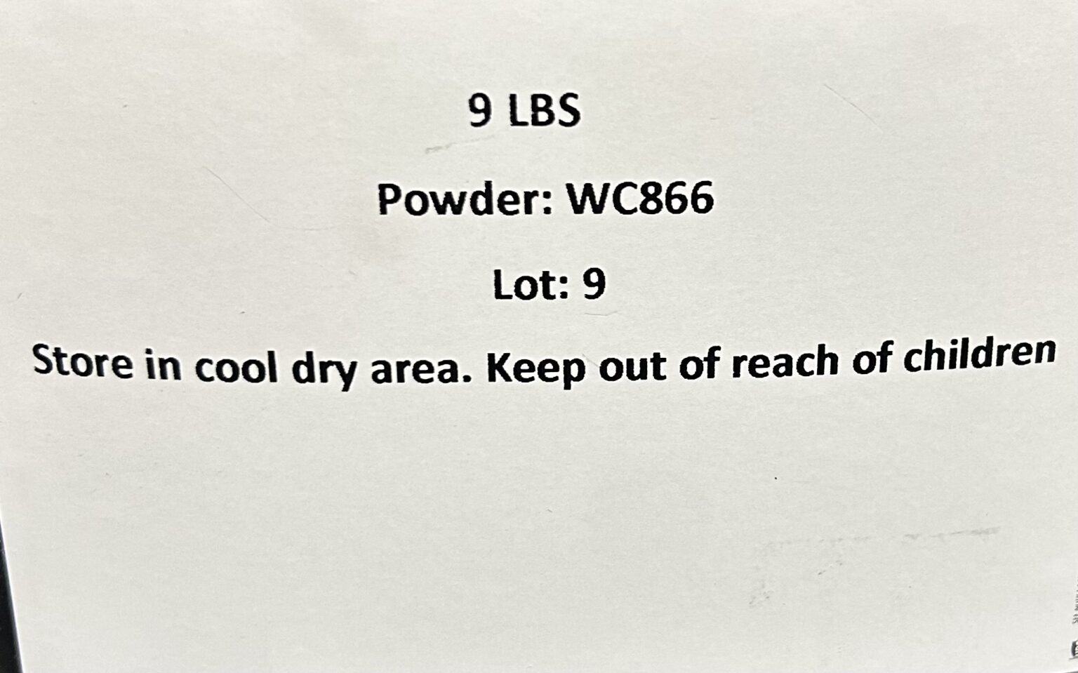 WC866 Powder. 9 LBS - CDVS